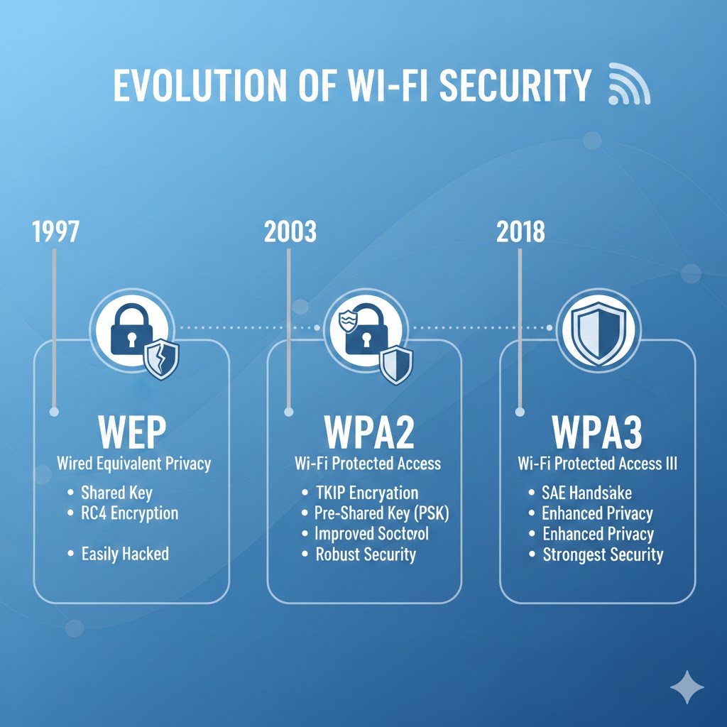 WEP, WPA, WPA2 and WPA3: Differences and Explanation